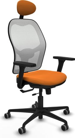 Piqueras y Crespo Ergonomischer Telearbeitsstuhl mit 3D-Armen, h&ouml;henverstellbarer Lendenwirbelst&uuml;tze und festem Kopfteil, ausgestattet mit Syncro/Traslack und eingespri