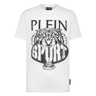 Plein Sport Homme, Tops, Blanc, Taille: 3XL T-Shirt Col Rond Tiger