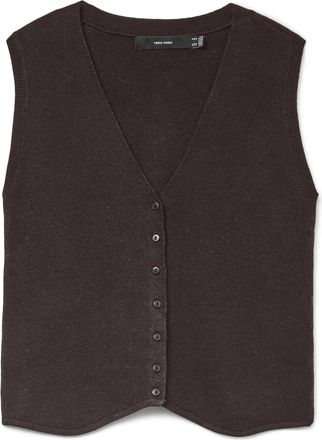 Vero Moda Damen Vmgold Sl V-Neck Vest, Chocolate Torte, S