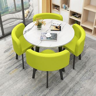 Generic 5-teiliges Esszimmer-Set, runder Tisch und 4 St&uuml;hle, K&uuml;chentisch, Fr&uuml;hst&uuml;cksbar, Konferenztisch f&uuml;r Esszimmer, K&uuml;che, B&uuml;ro