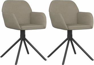 vidaXL Vidaxl - Chaises pivotantes à manger lot de 2 Gris clair Velours