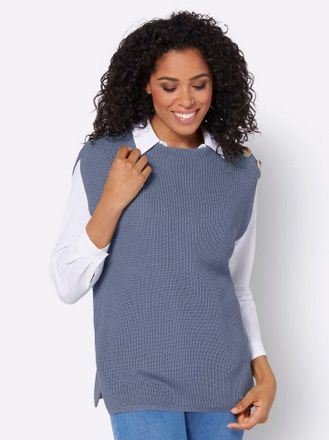 Witt Strickpullover Pullunder &Auml;rmellos Rippoptik