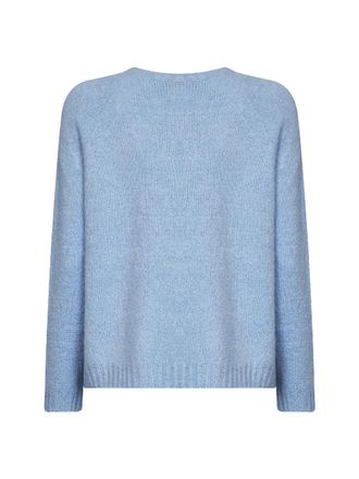 Max Mara Womens Sweater Light Blue Alpaca-Cotton