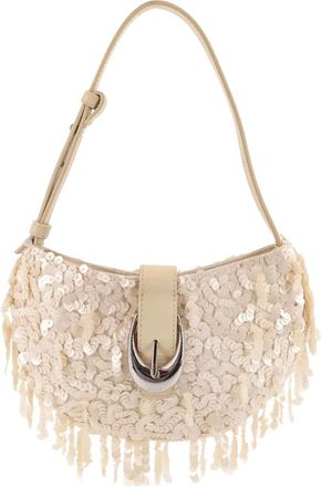 Staud Alana Schultertasche mit Pailletten - Nude