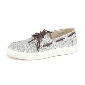 P448 Glitzer Mokassin Schuh - - Shoes - Damen - Grau - 37 EU