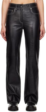 Stand Studio Pantalon Sandy noir en cuir