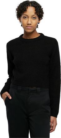 Urban Classics Damen Sweatshirt Ladies Short Waffle Sweater Black XXL