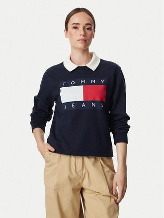 Tommy Jeans Sweatshirt Flag DW0DW23906 Dunkelblau Regular Fit