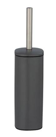 WENKO Stand WC-Garnitur Mod. Alassio, geschlossener B&uuml;rstenhalter inkl. WC-B&uuml;rste, auswechselbarer B&uuml;rstenkopf &Oslash; 8,5 cm in Schwarz, aus lackiertem Stahl, 9,