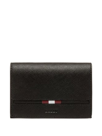 Bally porte-cartes en cuir à détail de ruban - Noir