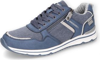 Dockers by Gerli Sneaker DOCKERS BY GERLI, Herren, Gr. 42, blau (navy), Synthetik, Textil, Schuhe Sneaker, Running Sneaker, Schn&uuml;rschuh, Freizeitschuh mit Rei&szlig;verschlu