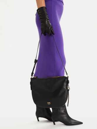 Pinko Handtasche PINKO Hobo Zip Around Classic AI 25-26 PLTT 105113 A0QO Schwarz