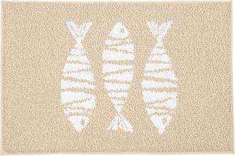 Kleine Wolke Badteppich Fish mit 60 x 90 cm in Sandbeige aus 100% Polyester