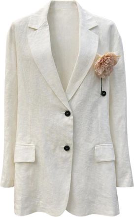 PDR Phisique Du Role Femme, Vestes, Blanc, Taille: 40 FR Blazer Oversize in Lino Fiore