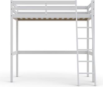 Weber Industries Hochbett Studio, 90 x 190 cm + 1 Lattenrost, Weiß