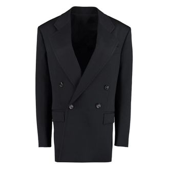 Bottega Veneta Woll-Doppelreihiger Blazer - - Jackets - Damen - Schwarzk - 4XS