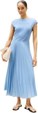 Tommy Hilfiger Robe Femme Rib Midi Fit & Flare, Bleu (Brisk Blue), XL