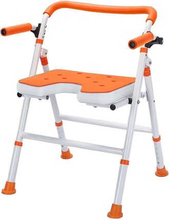 Generic Zusammenklappbarer Duschstuhl for ältere und behinderte Menschen, klappbarer Badesitz mit Abnehmbarer Rückenlehne, klappbare(D)