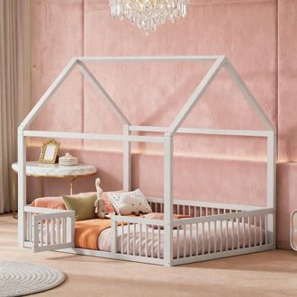 Generic Vollholzh&uuml;ttenbett - 140x200cm mit T&uuml;r im Landhausstil, perfekt, um die Fantasie anzuregen