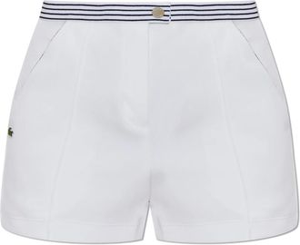 Lacoste Femme, Shorts, Blanc, Taille: 38 FR Shorts en piqu&eacute; Made in France