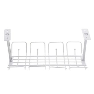 Pretyzoom JOINPAYA Kabelaufbewahrungskorb unter Schreibtisch Grauer H&auml;ngekorb aus Robustem Kunststoff Kabelorganisator f&uuml;r B&uuml;ro und Arbeitszimmer Ablagefach zur