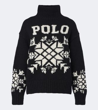 Polo Ralph Lauren Pull &agrave; col roul&eacute; en laine intarsia