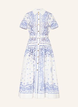 Self Portrait Self-Portrait Hemdblusenkleid Mit Lochspitze weiss