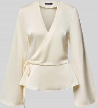 Gina Tricot Satinbluse in Wickel-Optik mit Kimono&auml;rmeln