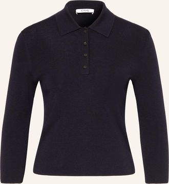 COS Cos Strick-Poloshirt Mit 3/4-Arm blau