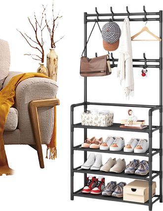 Generic Kleider- und - freistehendes Kleiderregal 57 x 17 x 7 cm f&uuml;r Eingang, Schlafzimmer und Schlafzimmer | stehender Aufbewahrungsorganizer mit Haken f&uuml;r J