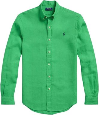 Polo Ralph Lauren Homme, Chemises, Vert, Taille: 2XL Chemise en lin coupe slim