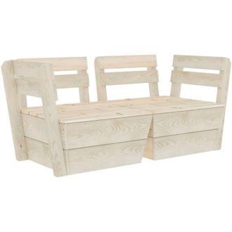 vidaXL Canapé palette à 2 places de jardin Bois dépicéa imprégné