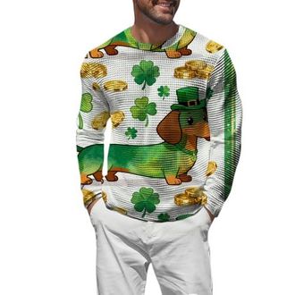 Generic Haut &agrave; manches longues textur&eacute; pour homme avec col en V - T-shirt l&eacute;ger et respirant - Confortable et doux au toucher - Haut de printemps et dautomne,