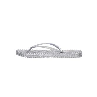 Ilse Jacobsen Femme, Chaussures, Gris, Taille: 40 EU Sandales de Plage Argent Paillettes Cheerful01