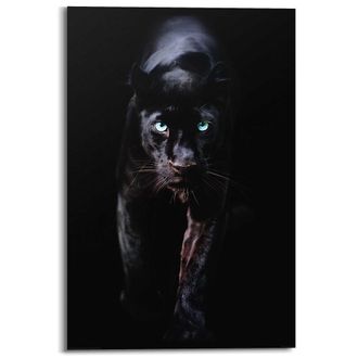 Reinders Wandbild, Schwarzer Panther, Wohnzimmer, Bilder, Wanddeko, Room Decor, MDF, Schwarz, 90 x 60cm