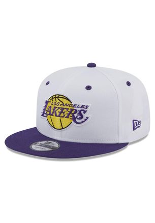 New Era White Crown Patch 9Fifty Snapback Cap LA Lakers Wei&szlig; Lila, Size:M/L