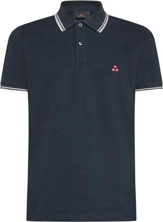 Peuterey Homme, Tops, Bleu, Taille: 3XL Polo Bleu avec Logo Brod&eacute;