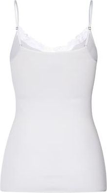 Hanro Top dentelle &agrave; col V en coton