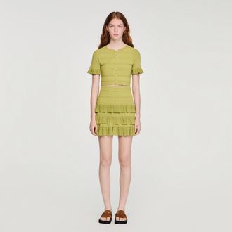 Sandro Jupe courte &agrave; volants