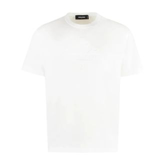 Dsquared2 Wei&szlig;es T-Shirt mit Rundhalsausschnitt - - Tops - Damen - Wei&szlig; - S