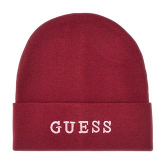 Guess Embroidered Logo Beanie - - Accessories - Damen - Rot - L