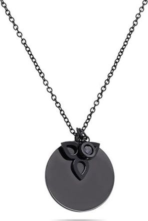 Tamaris Collier avec pendentif en forme de fleur - Noir - En acier inoxydable