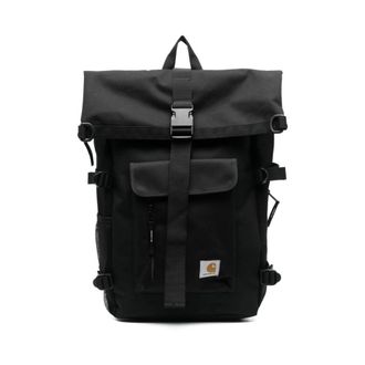 Carhartt Work in Progress Schwarzer Logo-Patch Rucksack - - Bags - Herren - Schwarzk - ONE SIZE