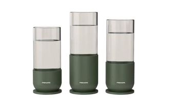 Fiskars Urban Plant Care Anzuchtglas-Set, 3-TLG, Zur Vermehrung von Stecklingen, 3 Glasgef&auml;&szlig;e und 3 Metallst&auml;nder, Olivgr&uuml;n, 1080910