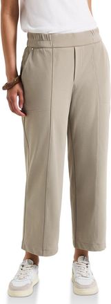 Street One Damen A378685 Straight Leg 7/8 Twill-Hose, Buff Grey, 38