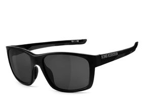 King Kerosin | UV400 Schutzfilter, HLT Kunststoff-Sicherheitsglas nach DIN EN 166 | Bikerbrille, Sonnenbrille | Brillengestell: schwarz, Brille: KK231 - smoke