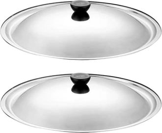 Lioobo 2 St&uuml;Ck Edelstahl Topfdeckel 10.63In Universaldeckel F&uuml;R Pfannen Und T&ouml;Pfe Mit Robustem Griff Leicht Zu Reinigen Praktischer Ersatz F&uuml;R Kochgeschirr