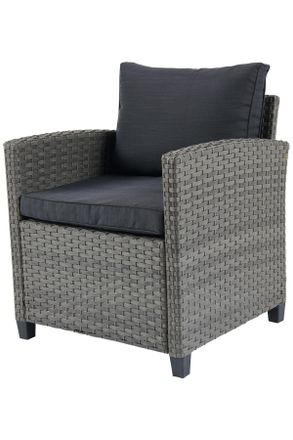 ambia GARDEN Gartensessel, Grau, Metall, Kunststoff, Textil, eckig, 65x67x73 cm, Gartenm&ouml;bel, Gartenst&uuml;hle, Gartenst&uuml;hle