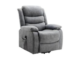 Vente-Unique Fauteuil releveur électrique en Tissu Gris Clair Nadine - Inclinable