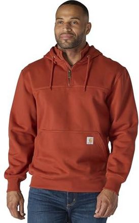 Carhartt Work in Progress Sweat Rain Defender ample à fermeture éclair 1/4 pour homme, Rouge épice, XX-Large